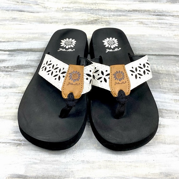 Yellow Box | Shoes | New Yellow Box Damara Flip Flop White Laser Cut ...
